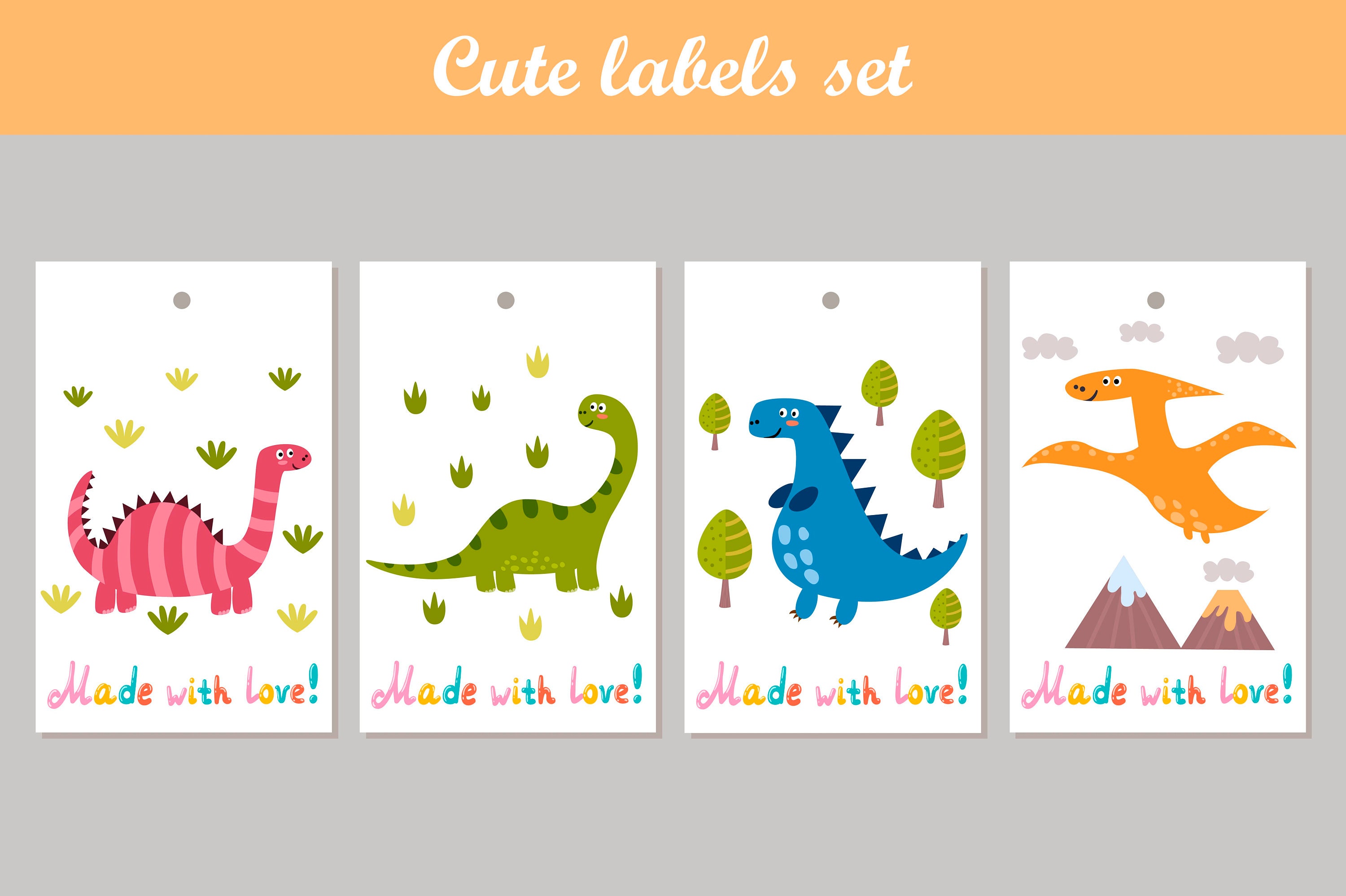 Dinosaurs Clipart and Digital Paper Set / Cute Dinos Seamless - Etsy