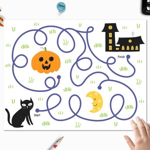 Halloween Maze Activity Book Printable, Halloween Busy Book for ...