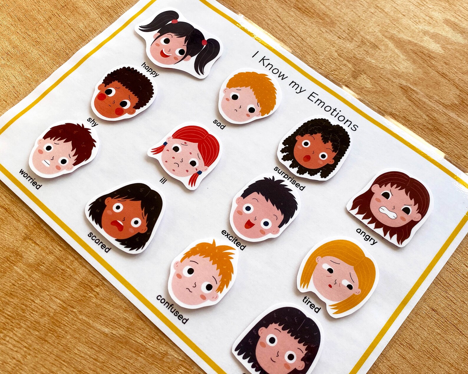 Emotions Busy Book Worksheet, Emotions Matching Page for Toddlers, I ...
