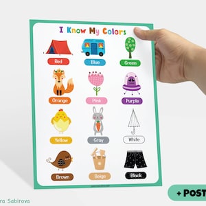 Color Sorting Busy Book Page, Toddler Learning Binder, Printable Color ...