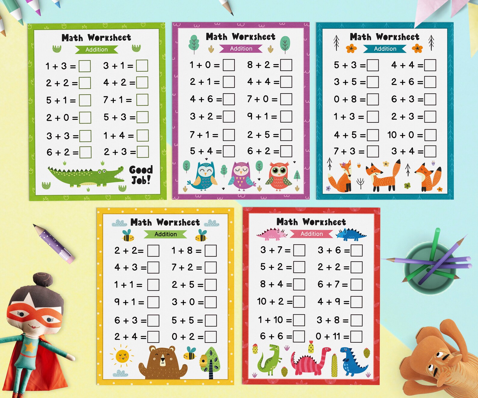 Math Worksheets 5 Printable PDF Pages Preschool Worksheets - Etsy