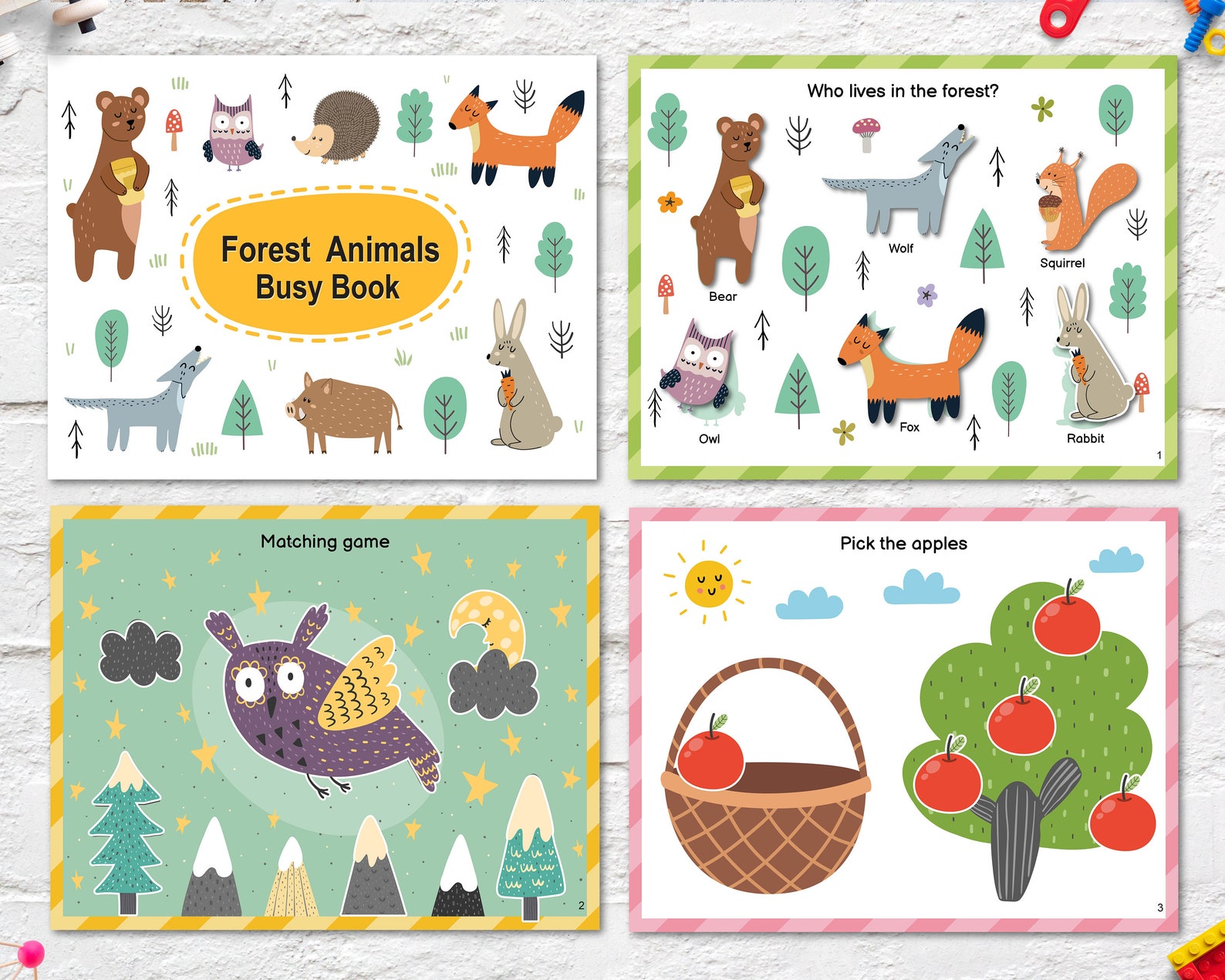 Forest Busy Book for Toddlers Quiet Book Pdf Forest Animals | Etsy