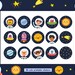 Space Stickers Printable Pdf, Space Cupcake Toppers, Circle Stickers ...