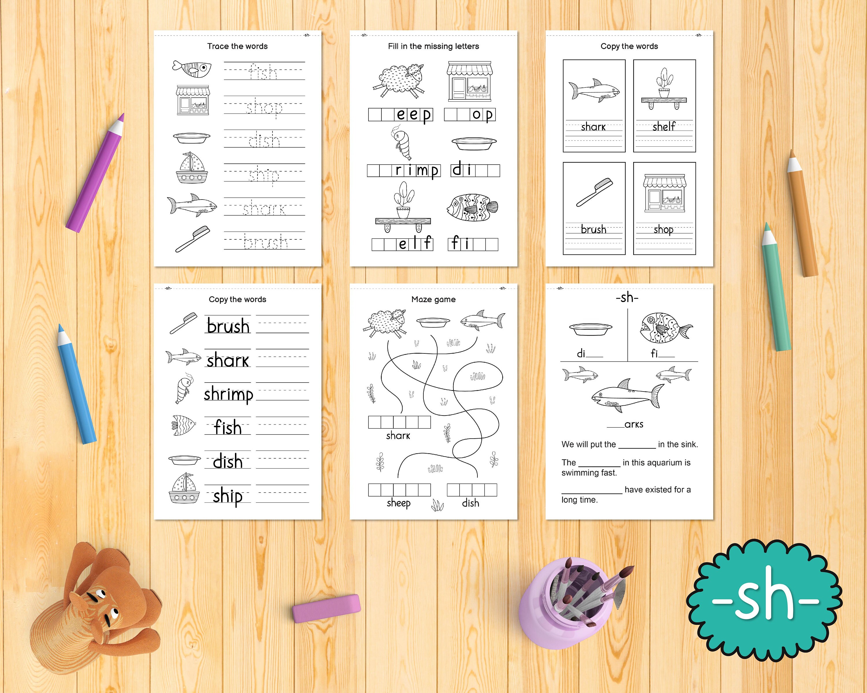 Phonics Printable Workbook, 1st Grade Worksheets for Kids, 2nd Grade ...