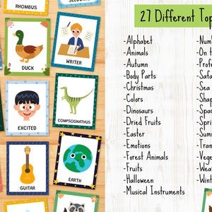 Flashcards Bundle Printable for Kids, Farm Animals Weather, Alphabet ...