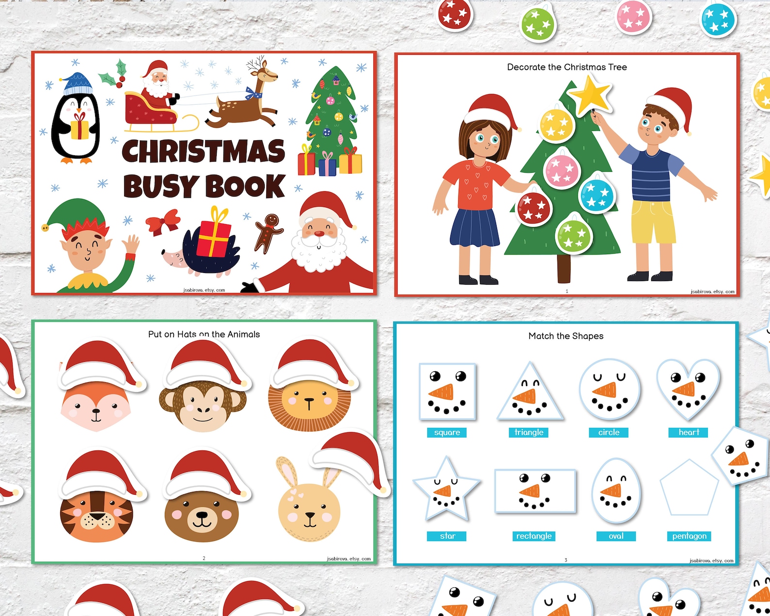 Christmas and Winter Busy Book Bundle for Toddlers, Set of 3 Toddler ...