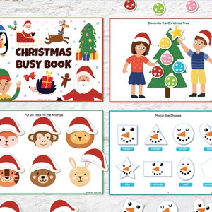 Christmas and Winter Busy Book Bundle for Toddlers, Set of 3 Toddler ...