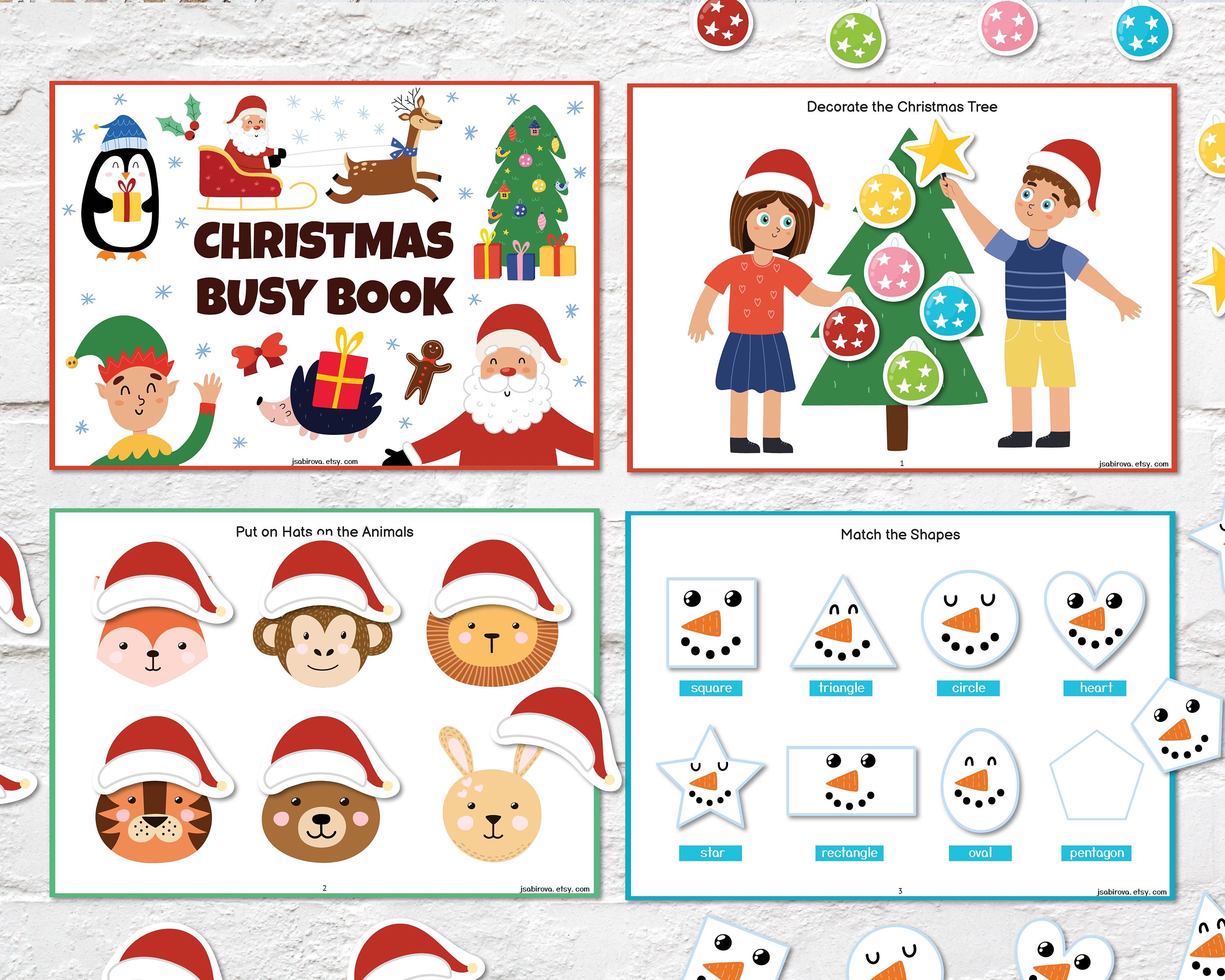 Christmas and Winter Busy Book Bundle for Toddlers, Set of 3 Toddler ...