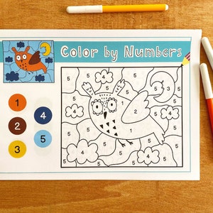 Color by Number Worksheets PDF, Coloring Book for Kids, Printable ...