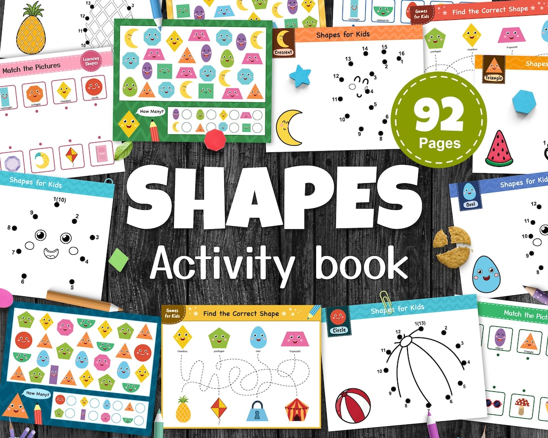 Shapes Activity Book Bundle, Dot to Dot Worksheets, Shapes Busy Binder ...