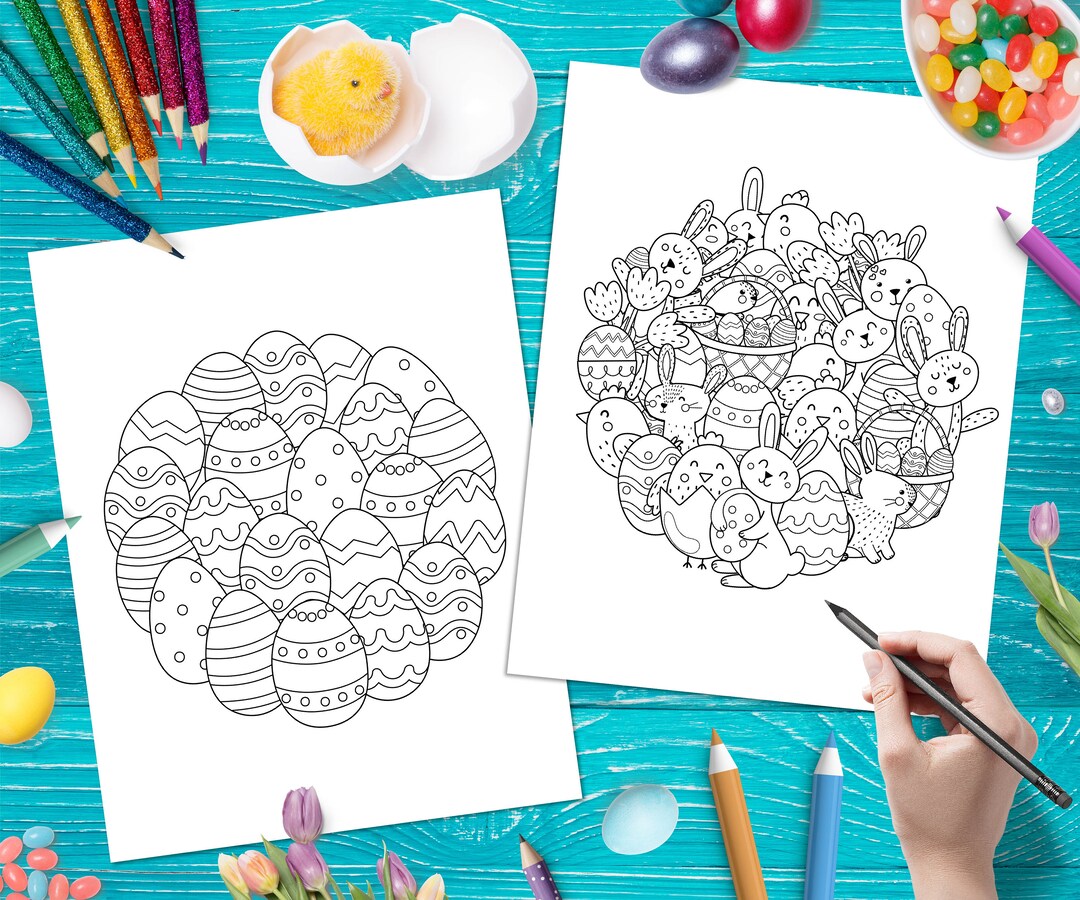 Easter Mandalas Coloring Pages, Circle Shape Easter Patterns Printable ...