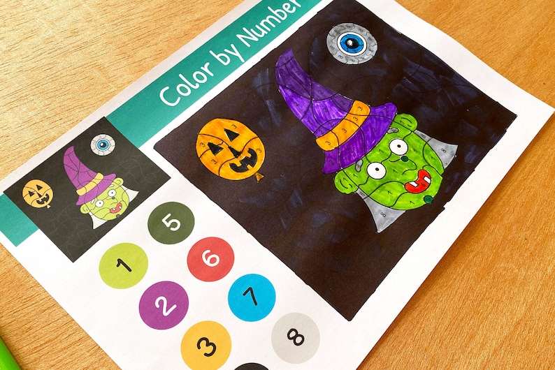 Halloween Color by Number Worksheets PDF Halloween Coloring - Etsy