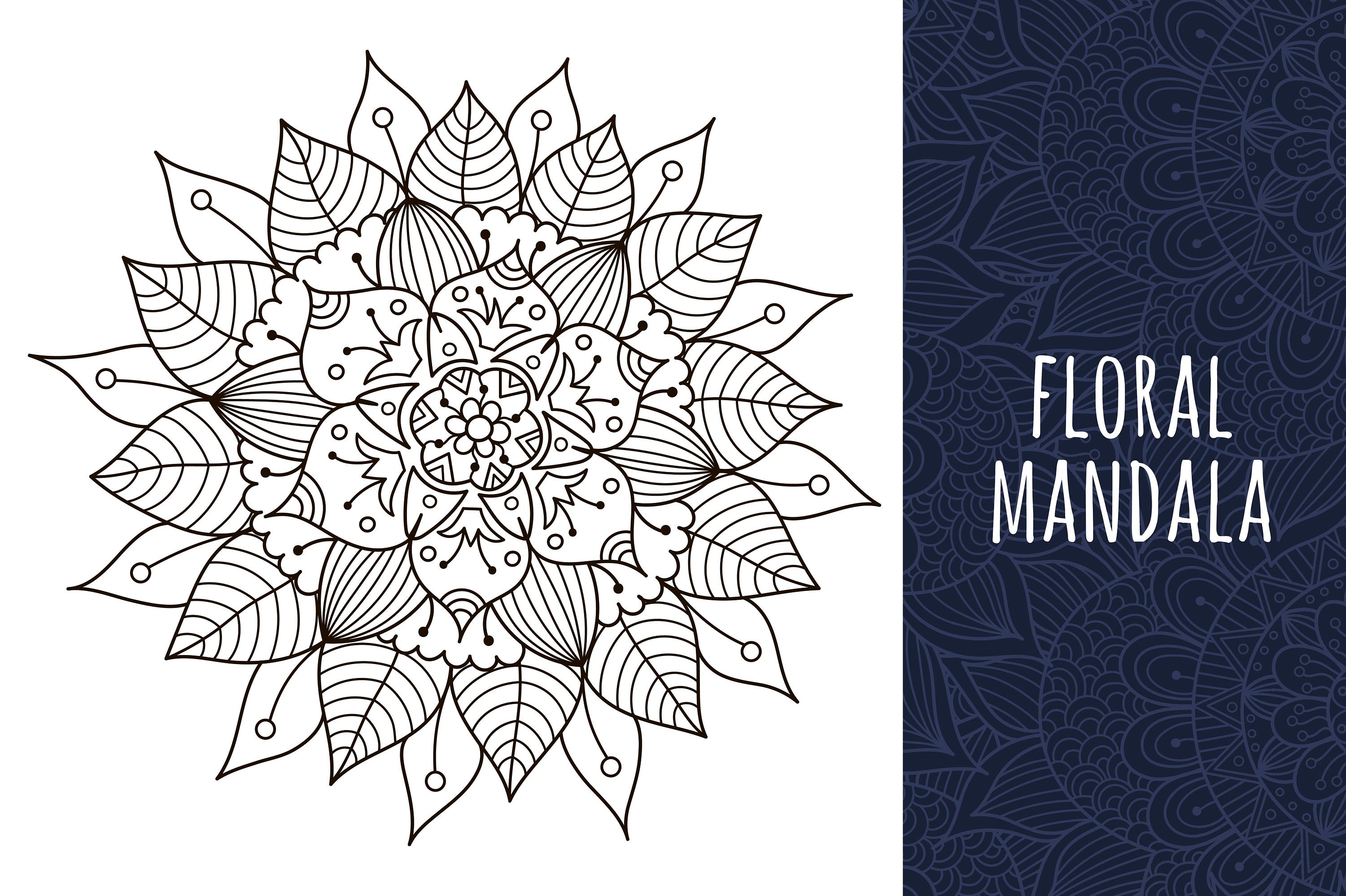 8 Mandalas Art Therapy Printable Coloring Pages Floral - Etsy