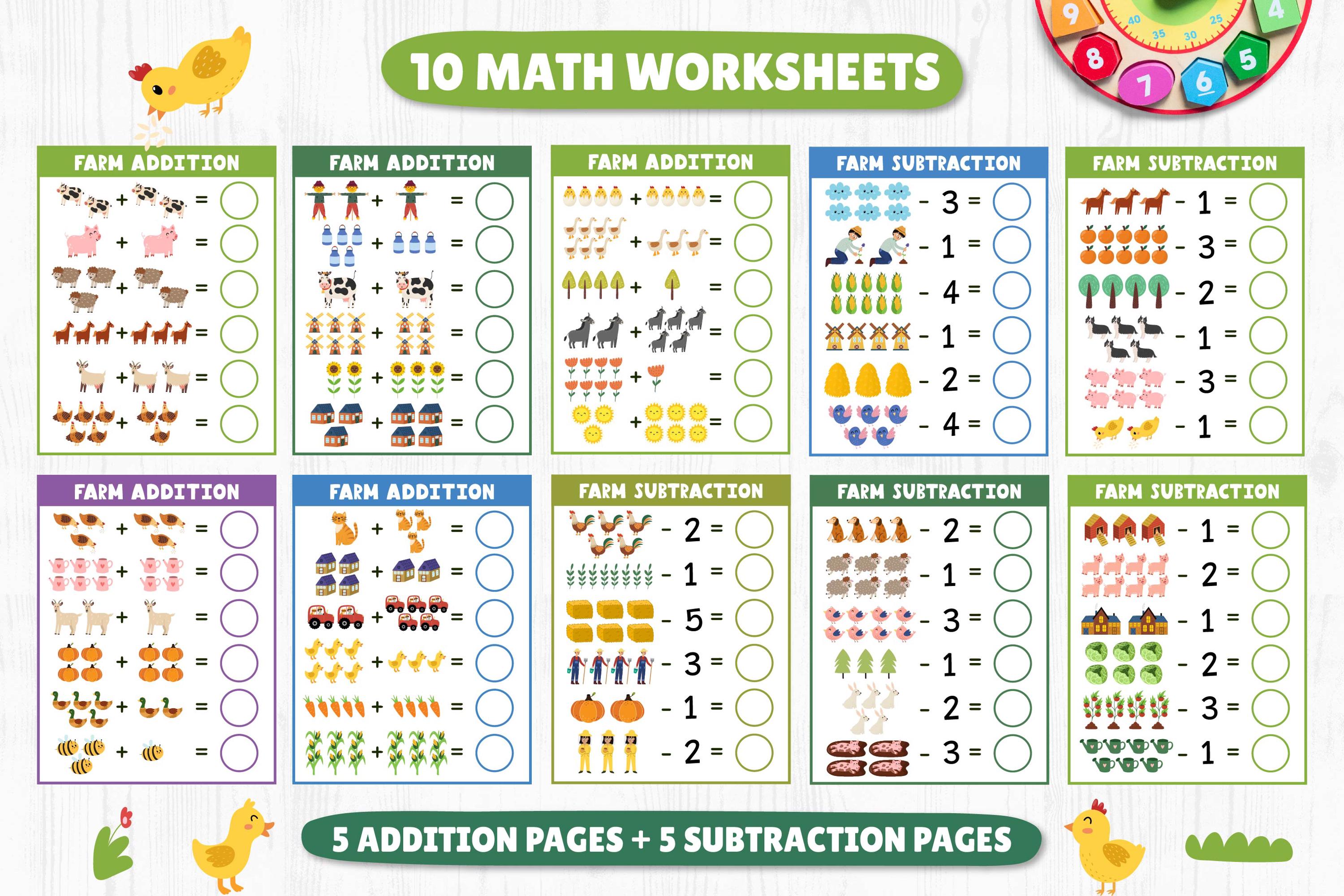 Farm Activity Book Bundle Printable, on the Farm Activity Pages for ...