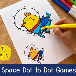 Space Dot to Dot Workbook for Kids, Connect the Dots Worksheets Home ...