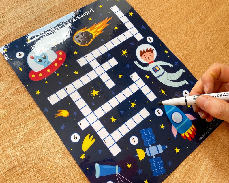 Space Crossword Puzzle for Kids Crossword Printable Pdf | Etsy