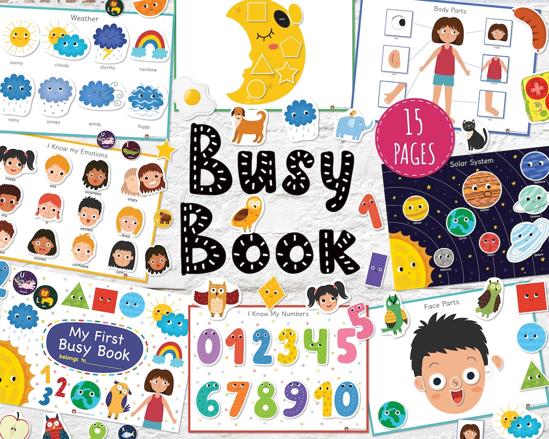 Busy Book Printable, Toddler First Busy Book Pdf, Preschool Learning ...