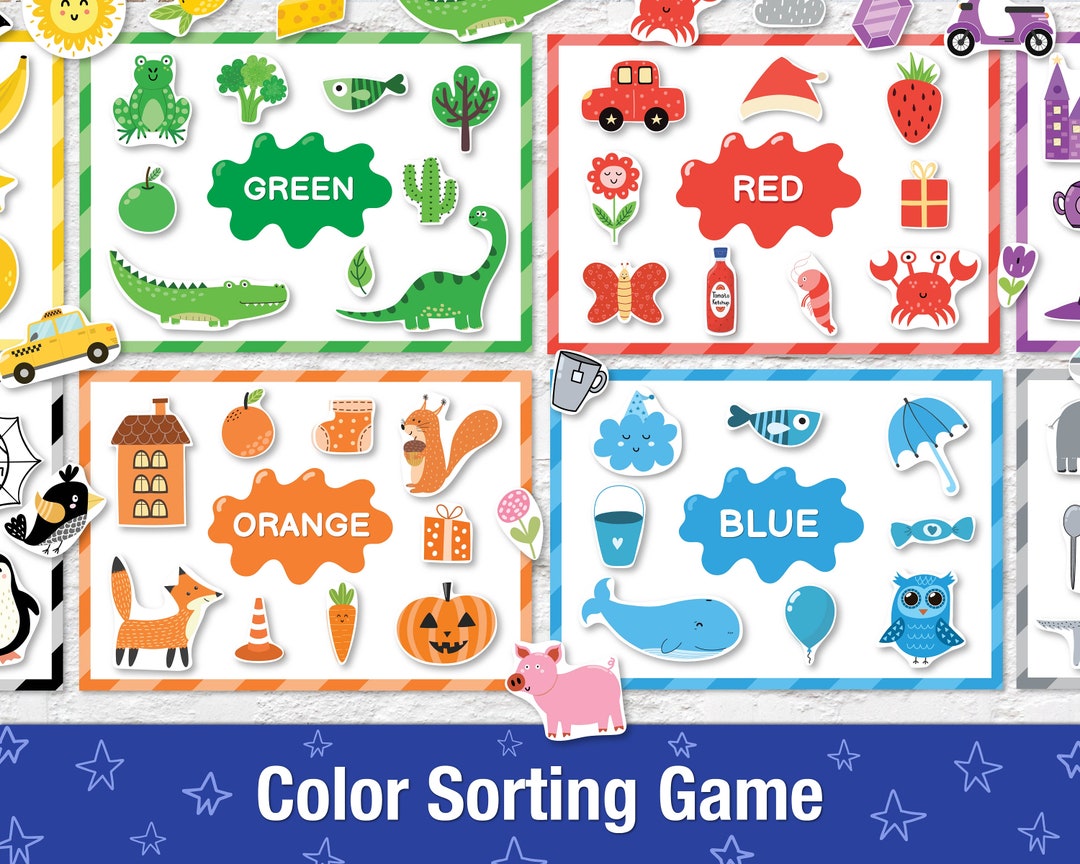 Color Sorting Busy Book for Toddlers, Printable Baby Quiet Book, Colors ...