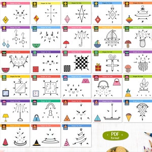 Shapes Activity Book Bundle, Dot to Dot Worksheets, Shapes Busy Binder ...