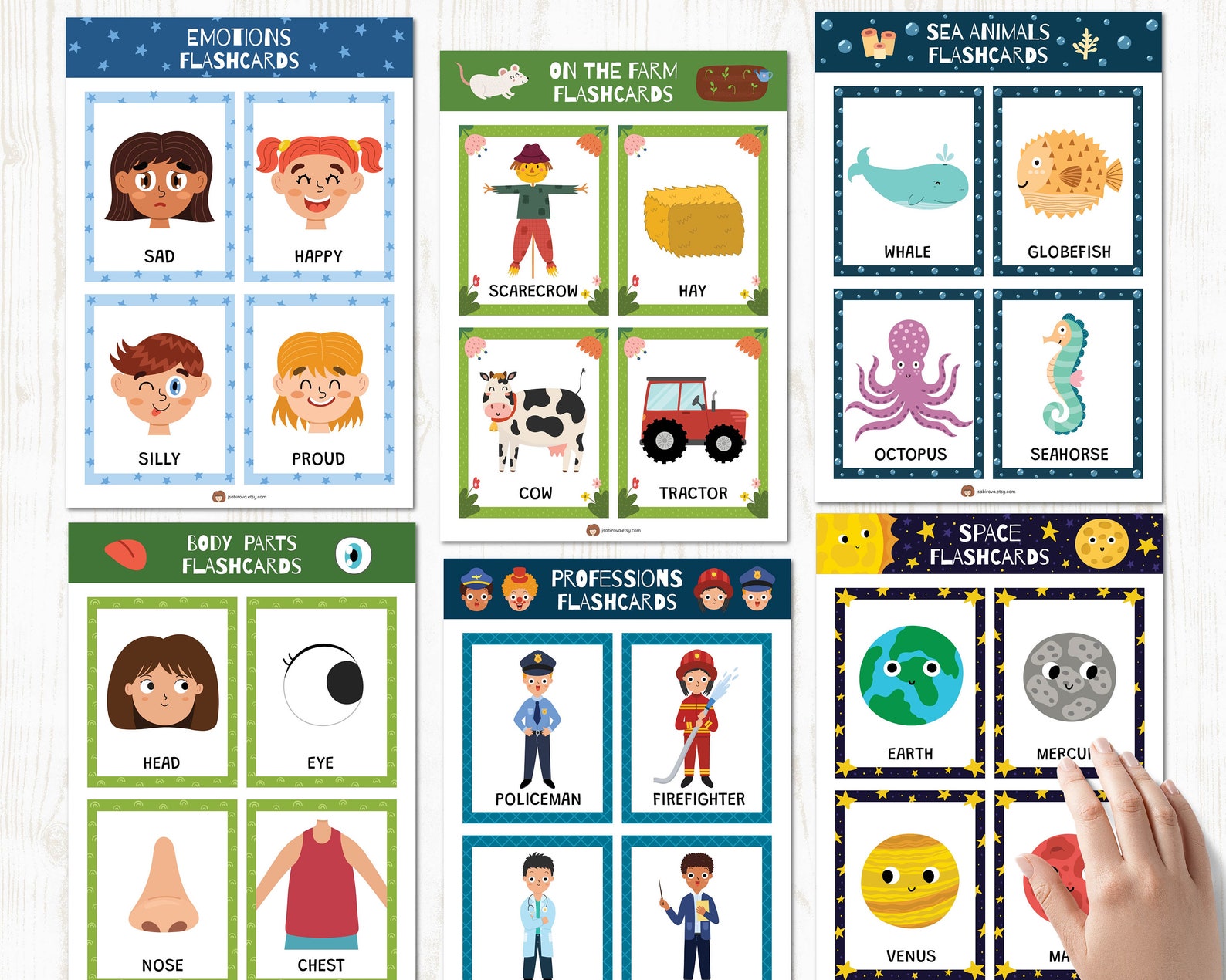 Flashcards Bundle Printable for Kids, Farm Animals Weather, Alphabet ...
