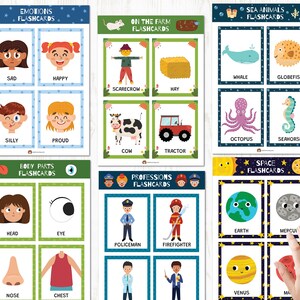 Flashcards Bundle Printable for Kids, Farm Animals Weather, Alphabet ...