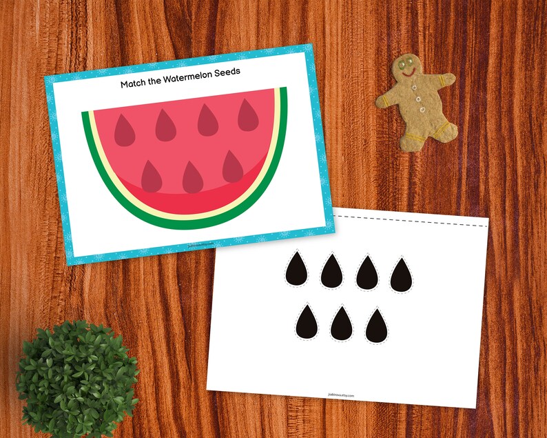 Watermelon Busy Book Page Watermelon Seeds Matching Worksheet - Etsy