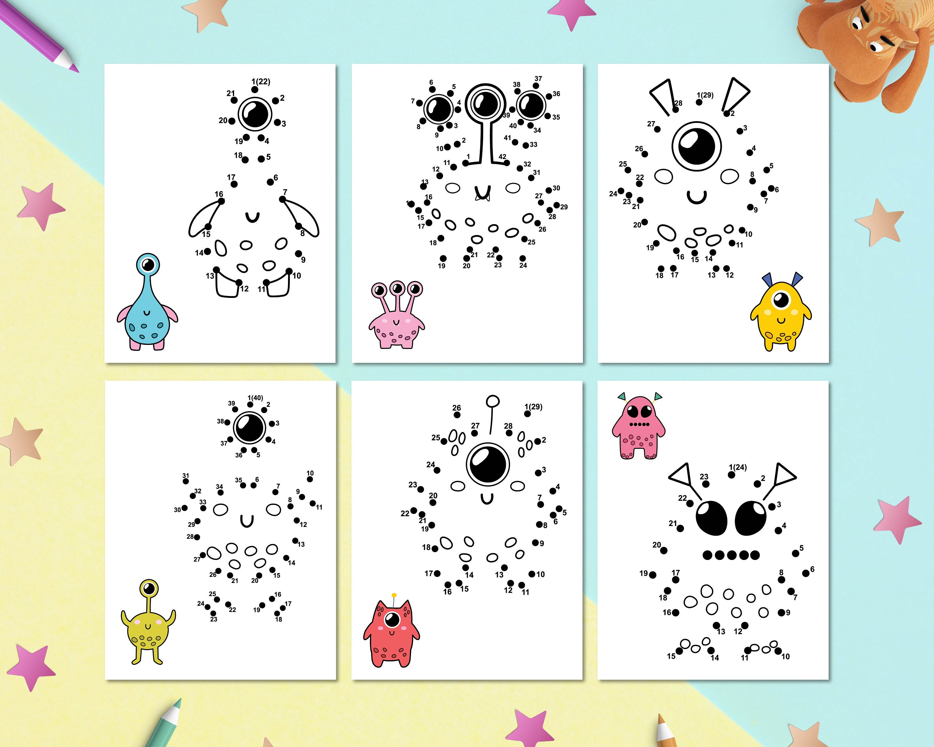 Space Dot to Dot Workbook for Kids, Connect the Dots Worksheets Home ...