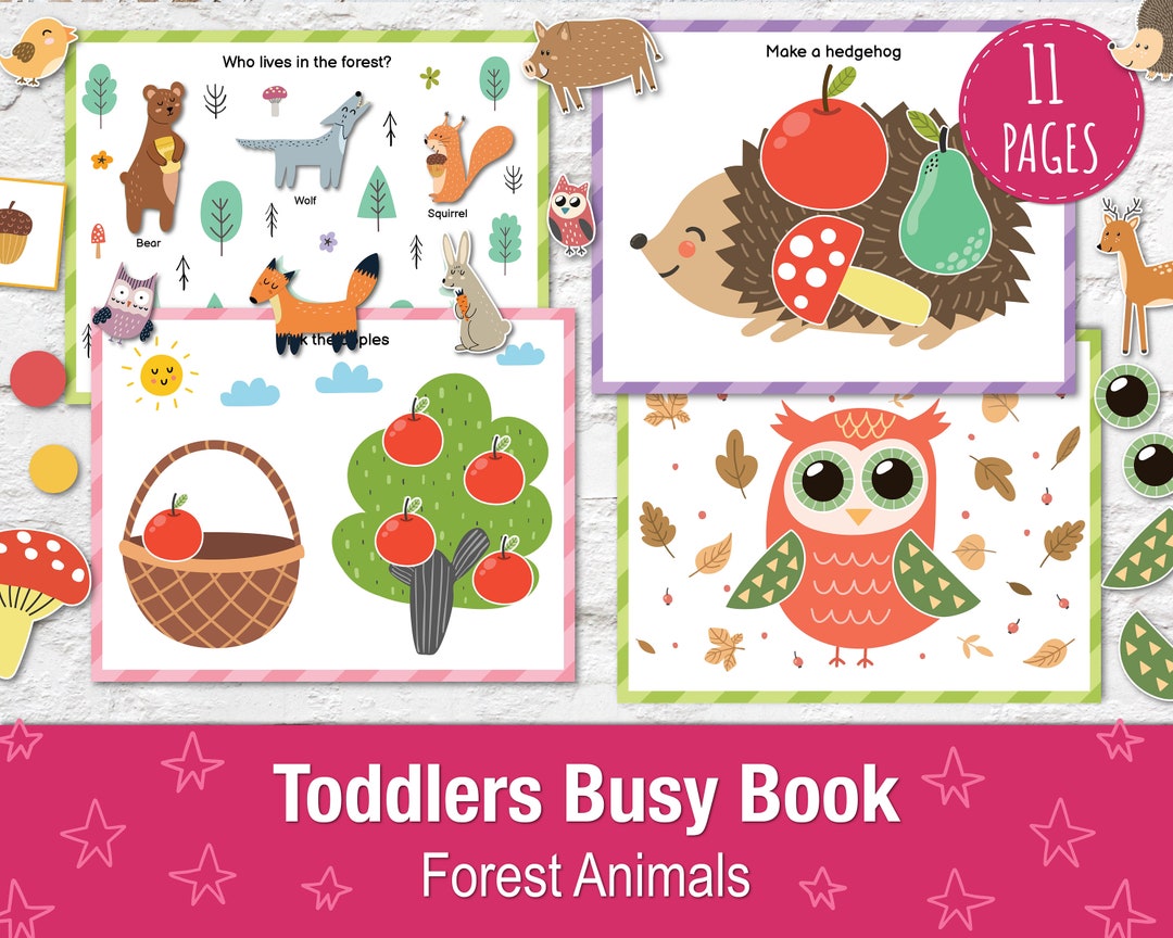 Forest Busy Book for Toddlers, Quiet Book Pdf, Forest Animals Busy Bag ...