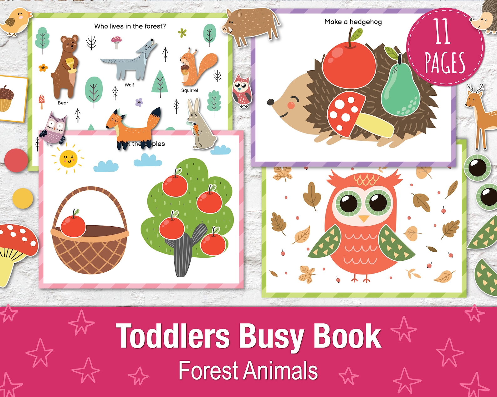 Forest Busy Book for Toddlers Quiet Book Pdf Forest Animals - Etsy