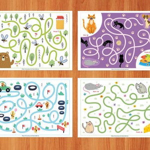 Maze Activity Book Printable, Busy Book for Toddlers Maze Games Maze ...