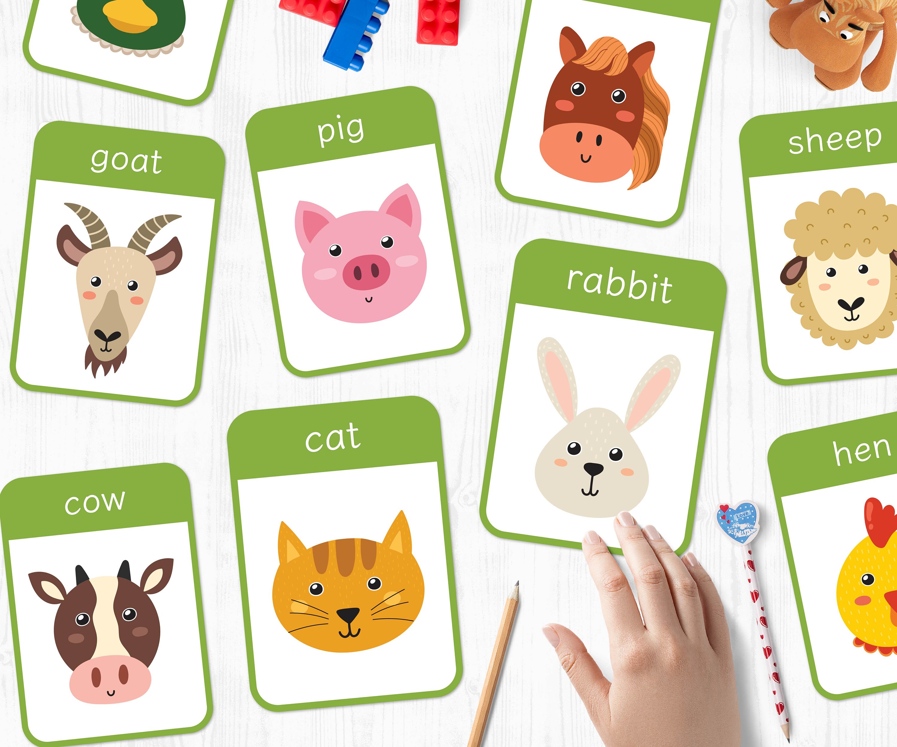 Farm Animals Flashcards Pdf Farm Animals Flash Cards - Etsy