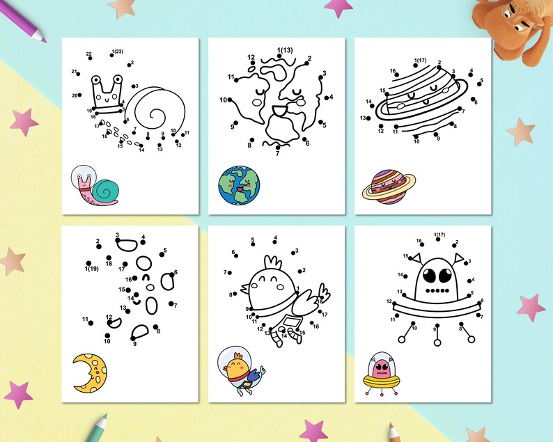Space Dot to Dot Workbook for Kids, Connect the Dots Worksheets Home ...