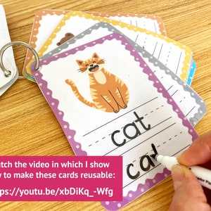 Tracing Words Flash Cards for Kids, Copy the Words, Dry Erase ...