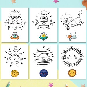 Space Dot to Dot Workbook for Kids, Connect the Dots Worksheets Home ...