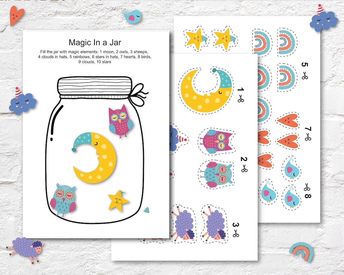 Learn to Count Busy Book for Toddlers A4 6 Printable Games | Etsy