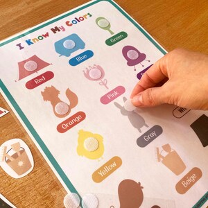 Color Sorting Busy Book Page, Toddler Learning Binder, Printable Color ...