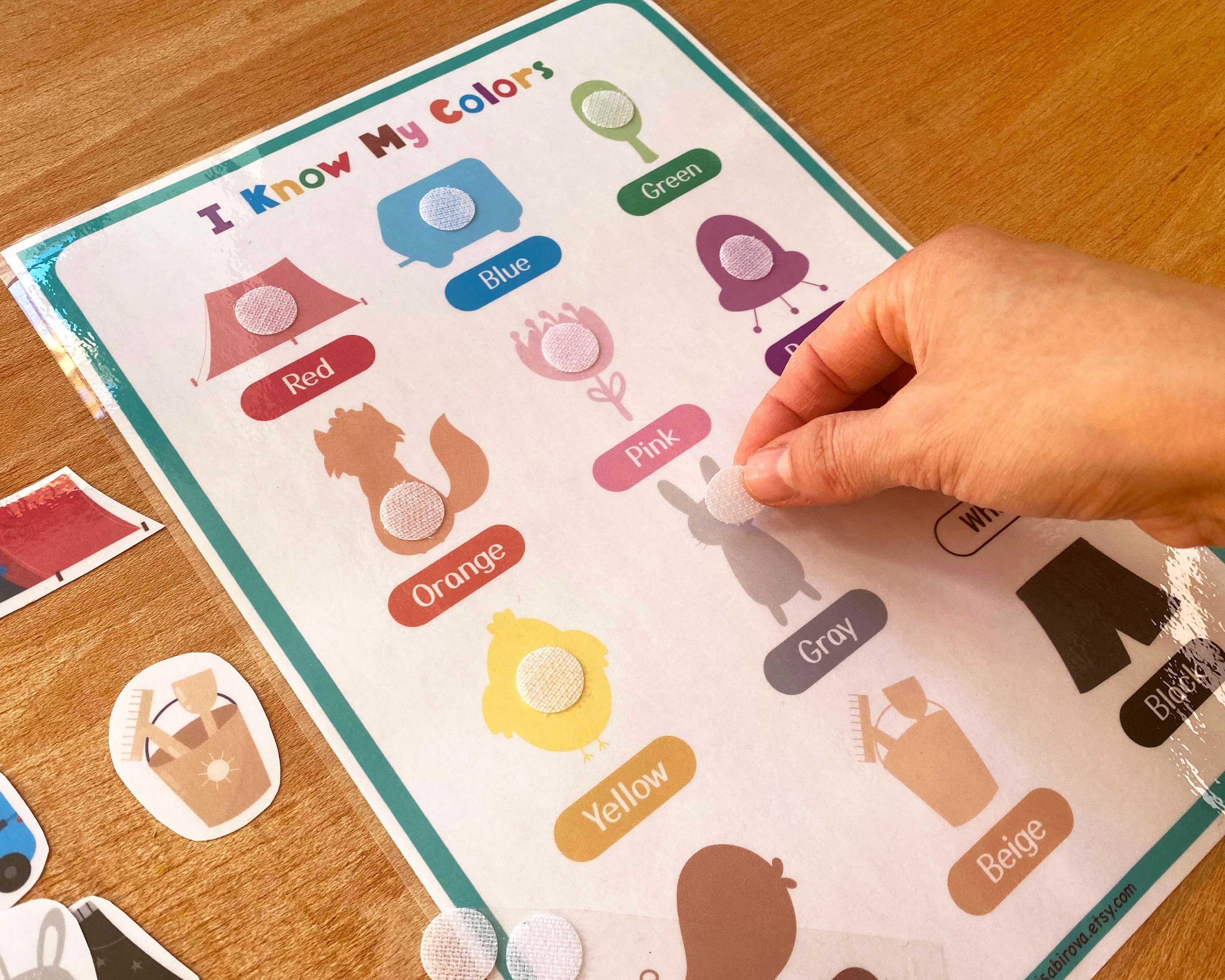 Color Sorting Busy Book Page Toddler Learning Binder - Etsy