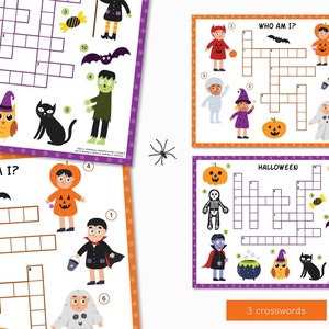 Halloween Crossword Puzzles Pdf for Kids, Halloween Crossword Printable ...