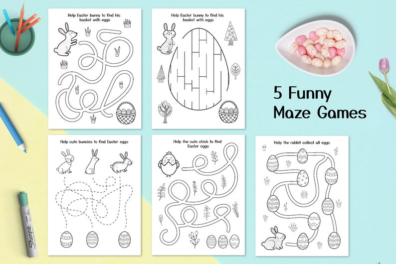 Easter Activity Book Easter Printables Pdf Spring Worksheets | Etsy