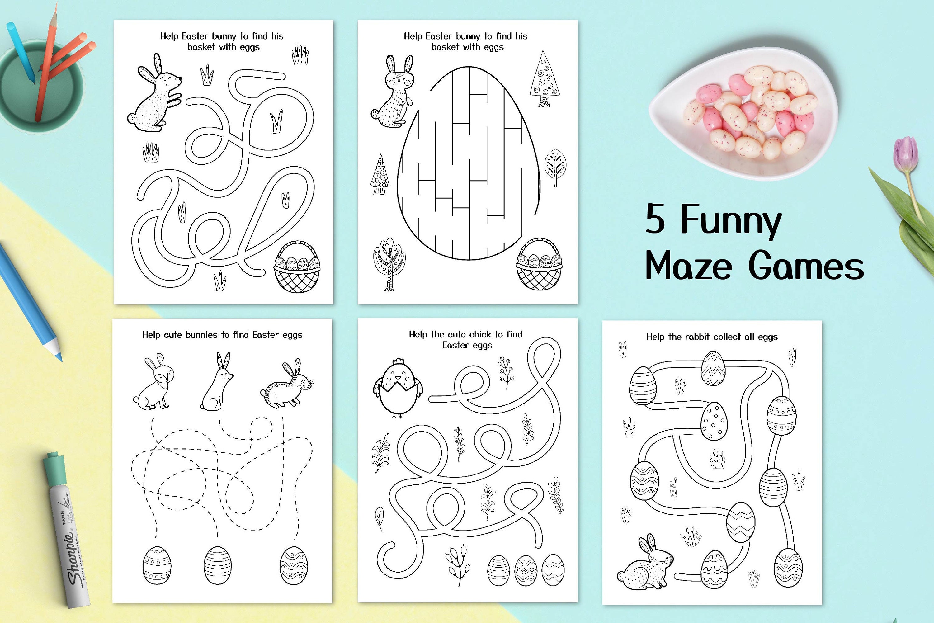 Easter Activity Book, Easter Printables Pdf, Spring Worksheets for Kids ...