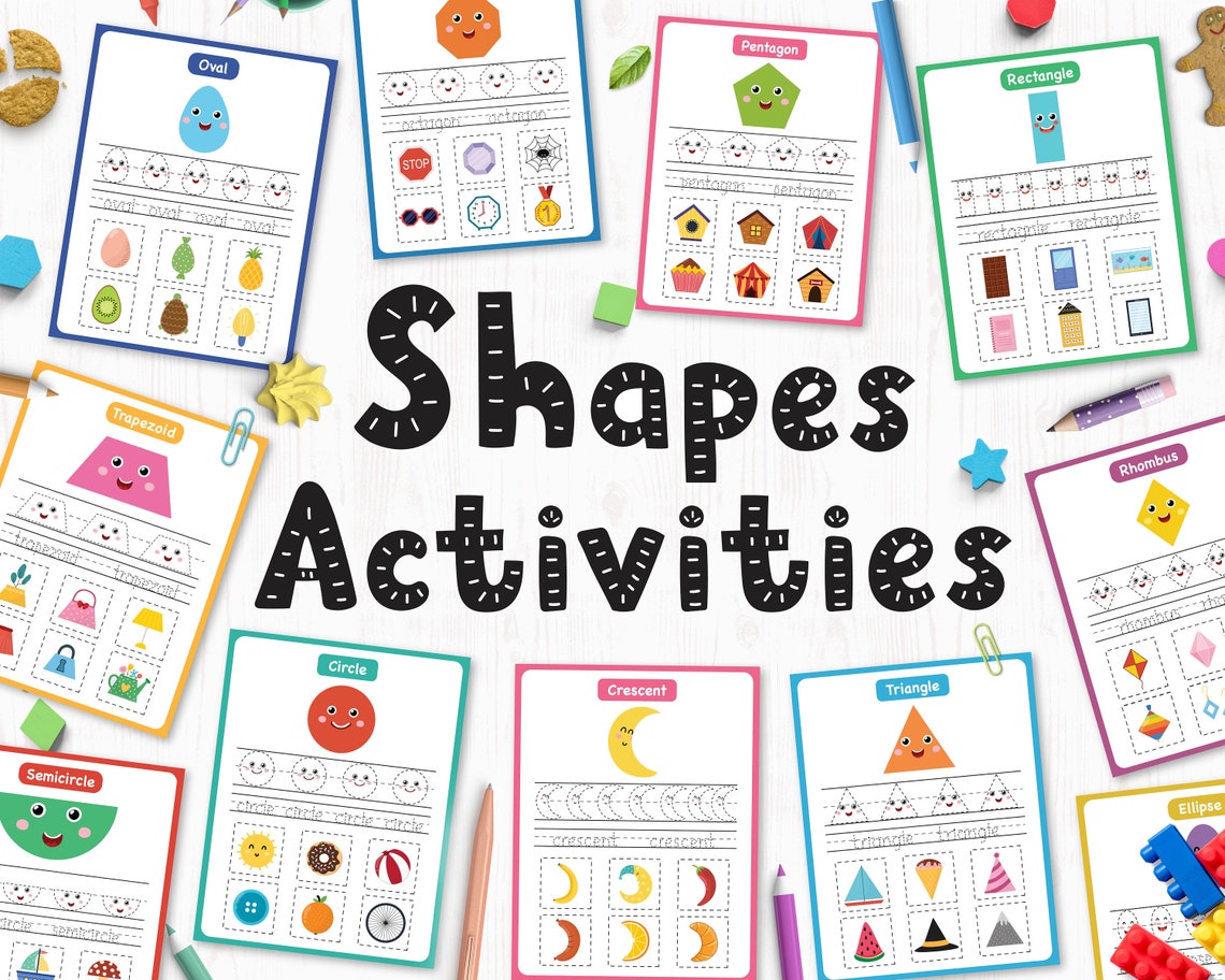 Shapes Activity Book Shapes Busy Book Shapes Matching - Etsy