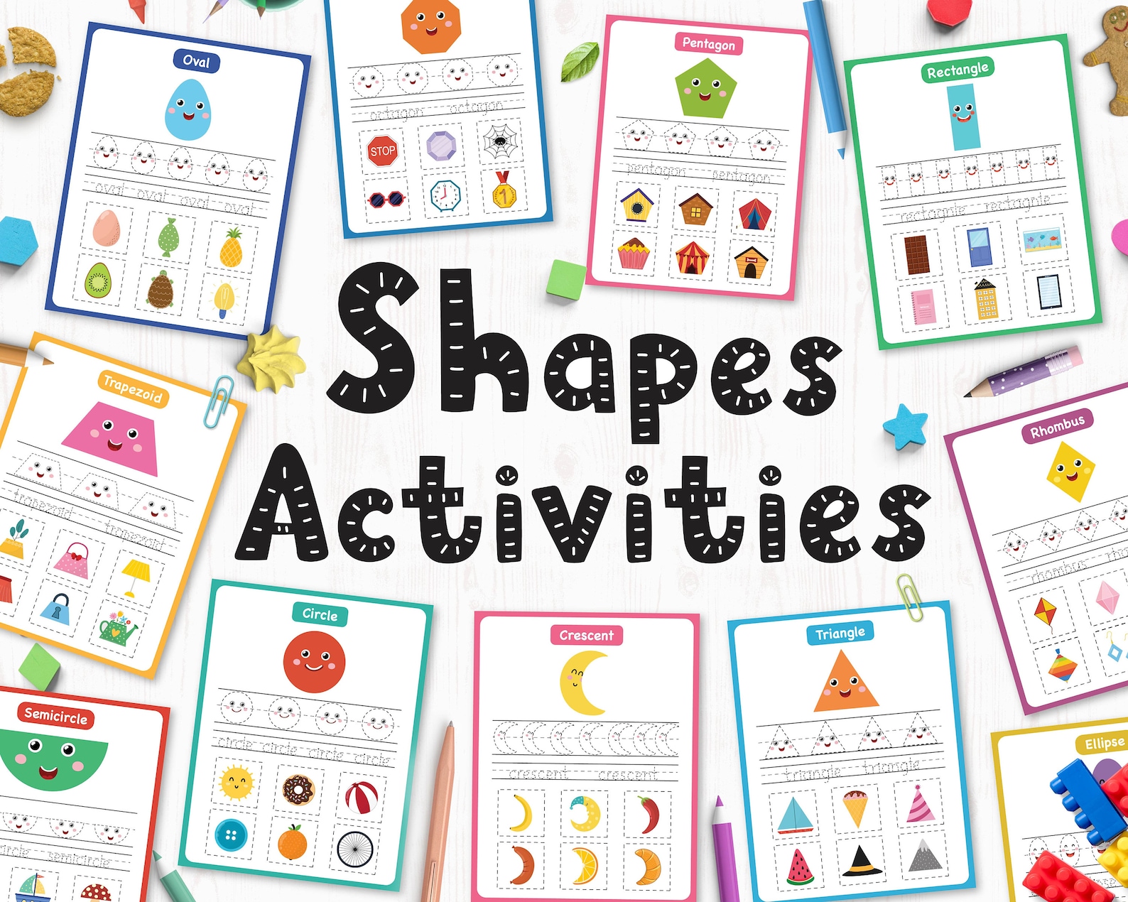 Shapes Activity Book Shapes Busy Book Shapes Matching - Etsy