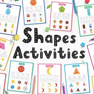 Shapes Activity Book, Shapes Busy Book, Shapes Matching Worksheets for ...