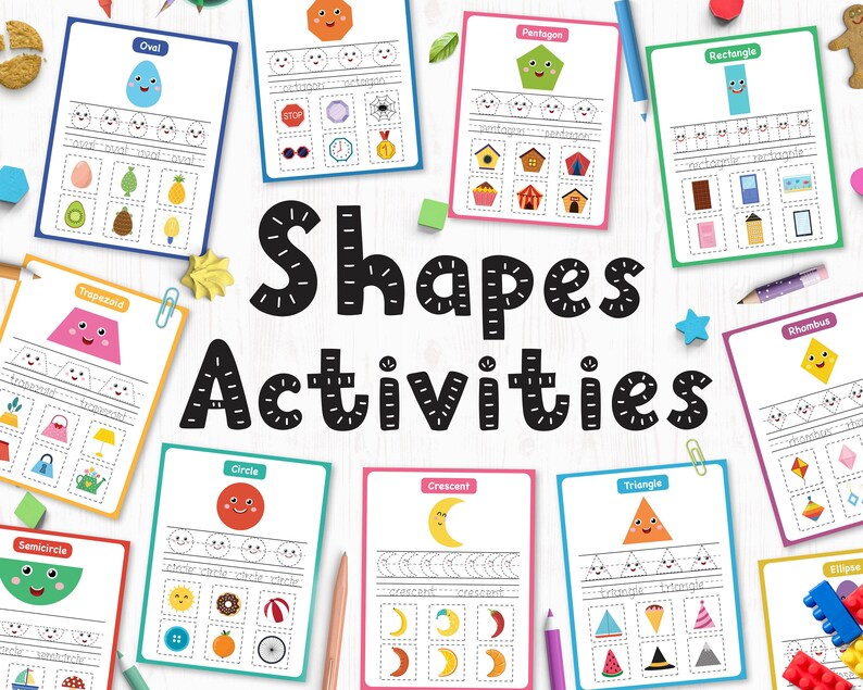 Shapes Activity Book, Shapes Busy Book, Shapes Matching Worksheets for ...