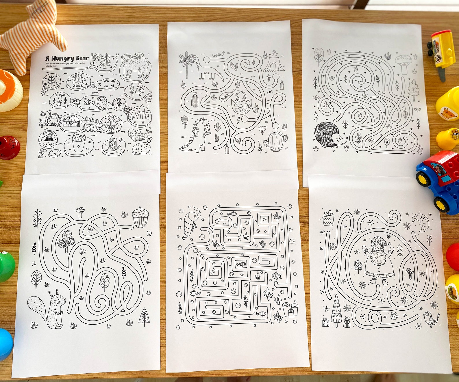 Printable Maze Labyrinth PDF Coloring Pages for Kids Busy | Etsy