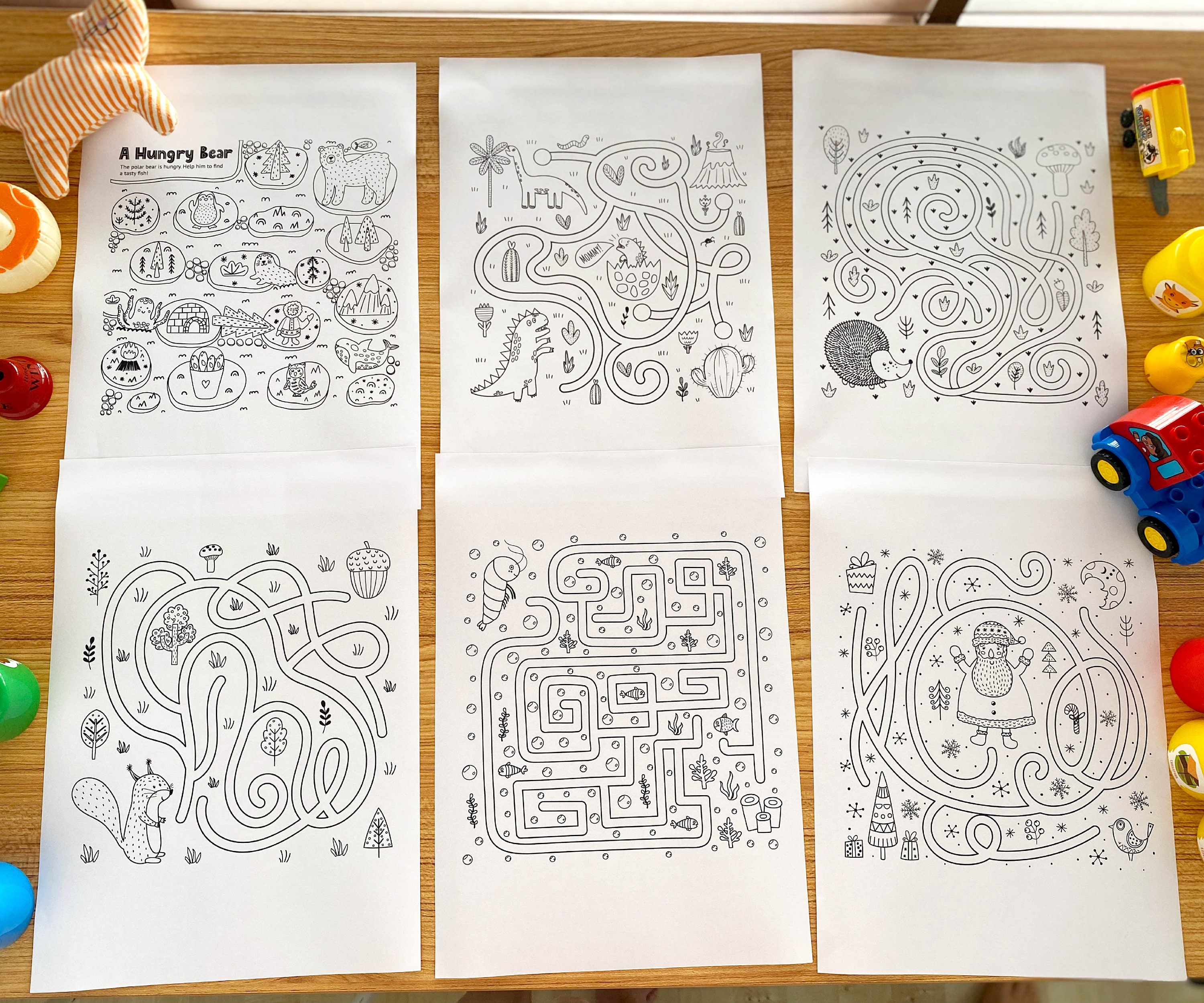 Printable Maze Labyrinth PDF Coloring Pages for Kids Busy | Etsy