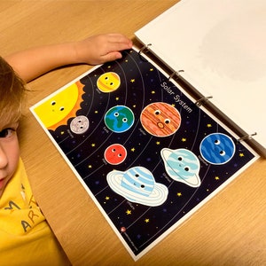 Solar System Busy Book Page, Solar System Matching Worksheet for ...