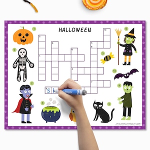 Halloween Crossword Puzzles Pdf for Kids, Halloween Crossword Printable ...