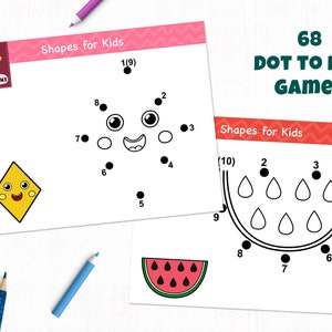 Shapes Activity Book Bundle, Dot to Dot Worksheets, Shapes Busy Binder ...