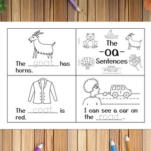 Phonics Printable Mini Book, Learning -oa- Digraph Worksheets, Phonics ...